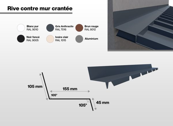 Rive contre mur crantée - Quaglia Métal